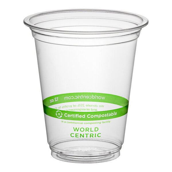 12 oz Compostable Cold Cups 1,000/case – Green Alaska Solutions